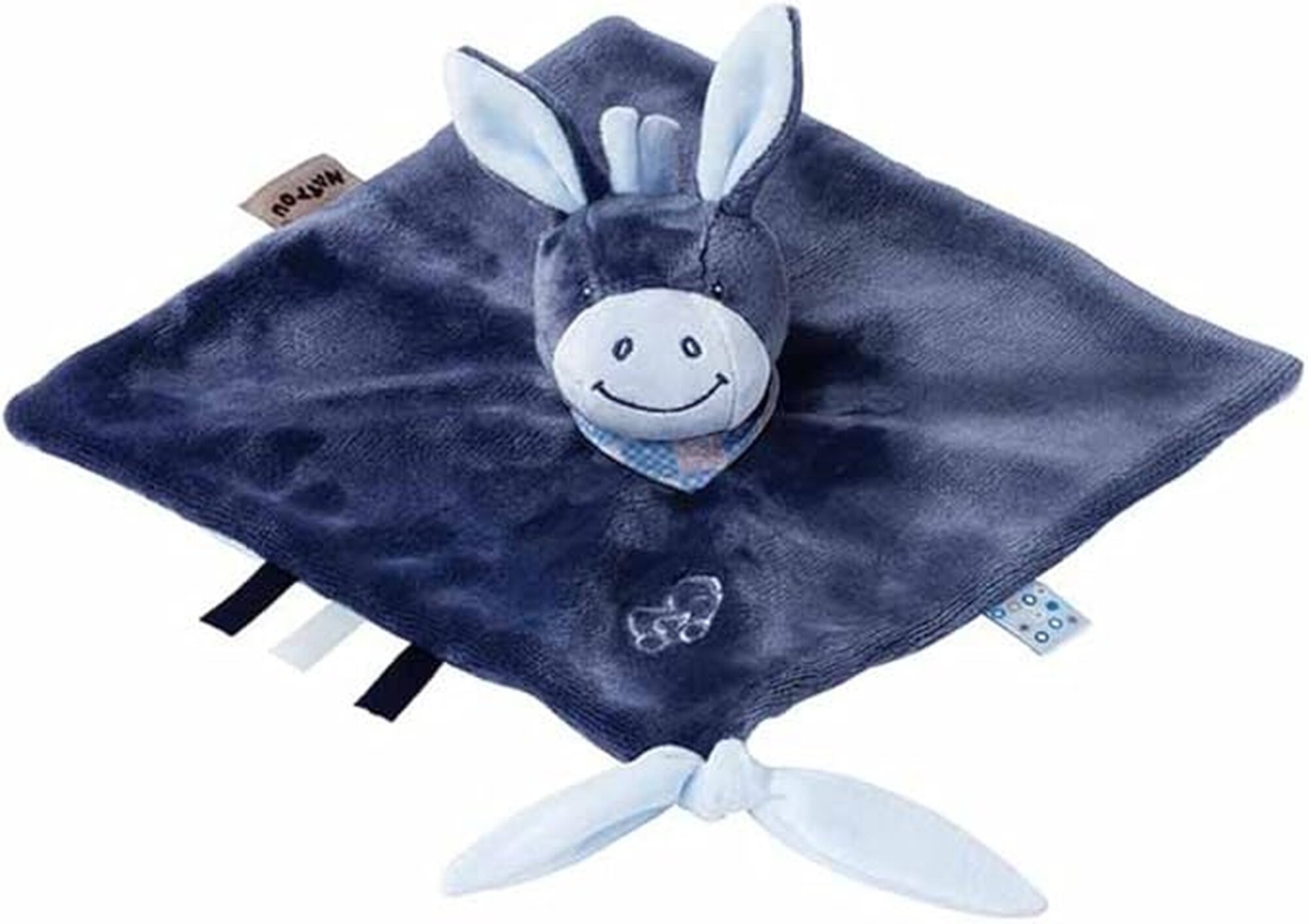 Мягкая игрушка Nattou - Ослик-комфортер темно-синий, 30 см - 321150