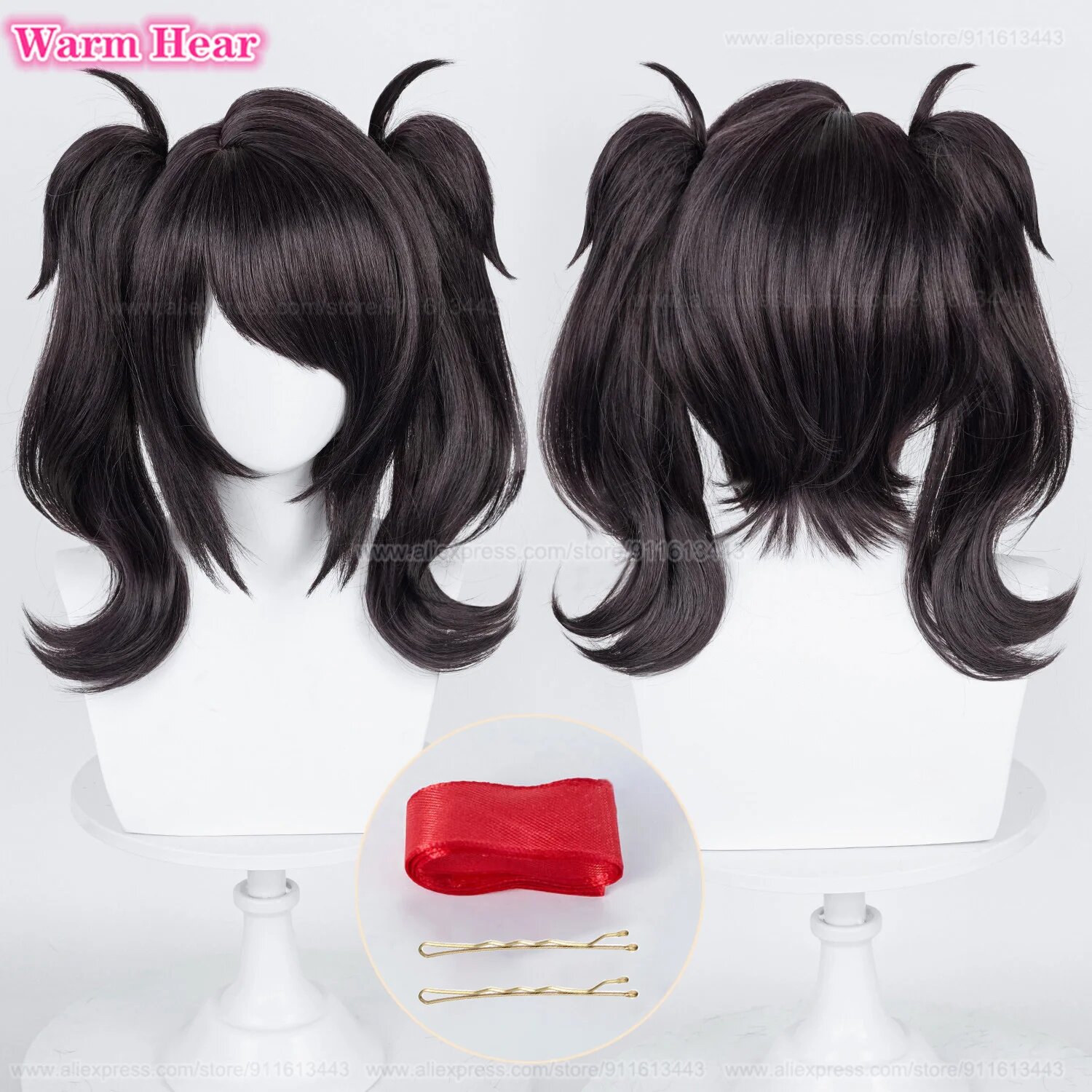 Черный парик Аме-чан, 45 см, Ame and Hearwear