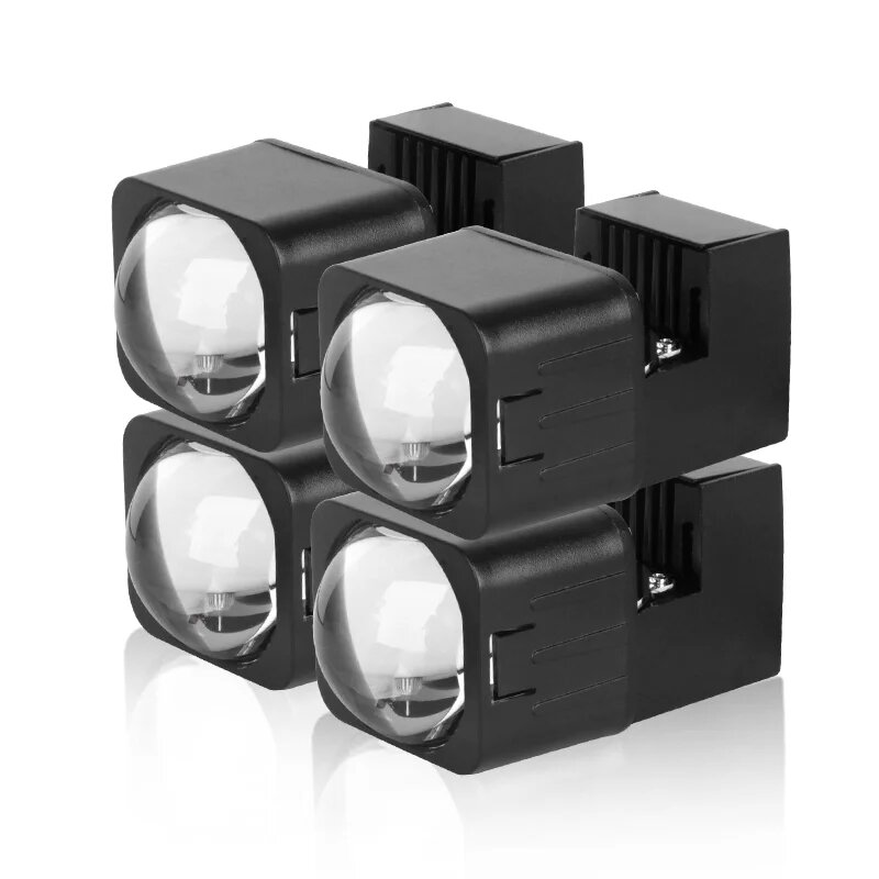 1/2/4 Шт. Миниатюрные Матричные LED-линзы Для Фар 1,5 Дюйма Bi-LED Для Автомобильных И Мотоциклетных Фар, Дневных Ходовых Огней