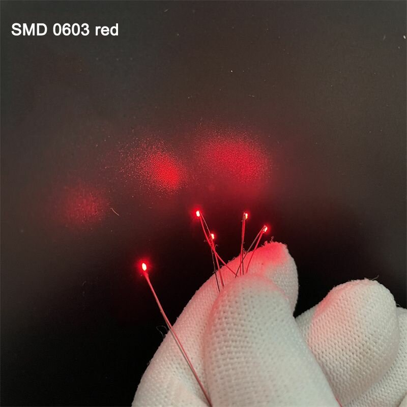 Миниатюрные SMD LED 0603, набор 10 шт, 9 цветов на выбор светодиоды для макетов и моделирования железнодорожных сцен, DIY подсветка для моделей и миниатюр
