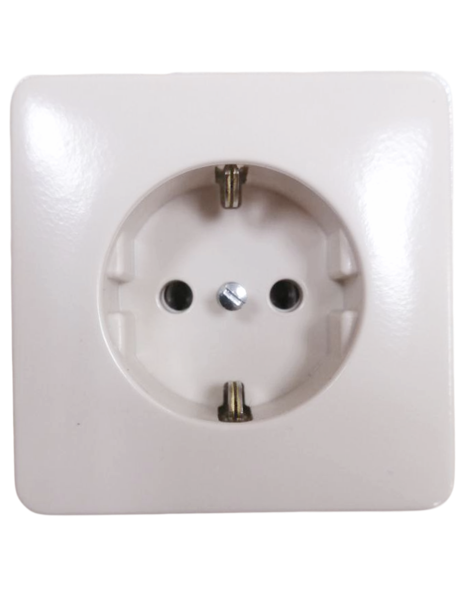 Розетка Jung CD1520 скрытого монтажа с заземляющим контактом, безвинтовой зажим, цвет слоновая кость, CD 500