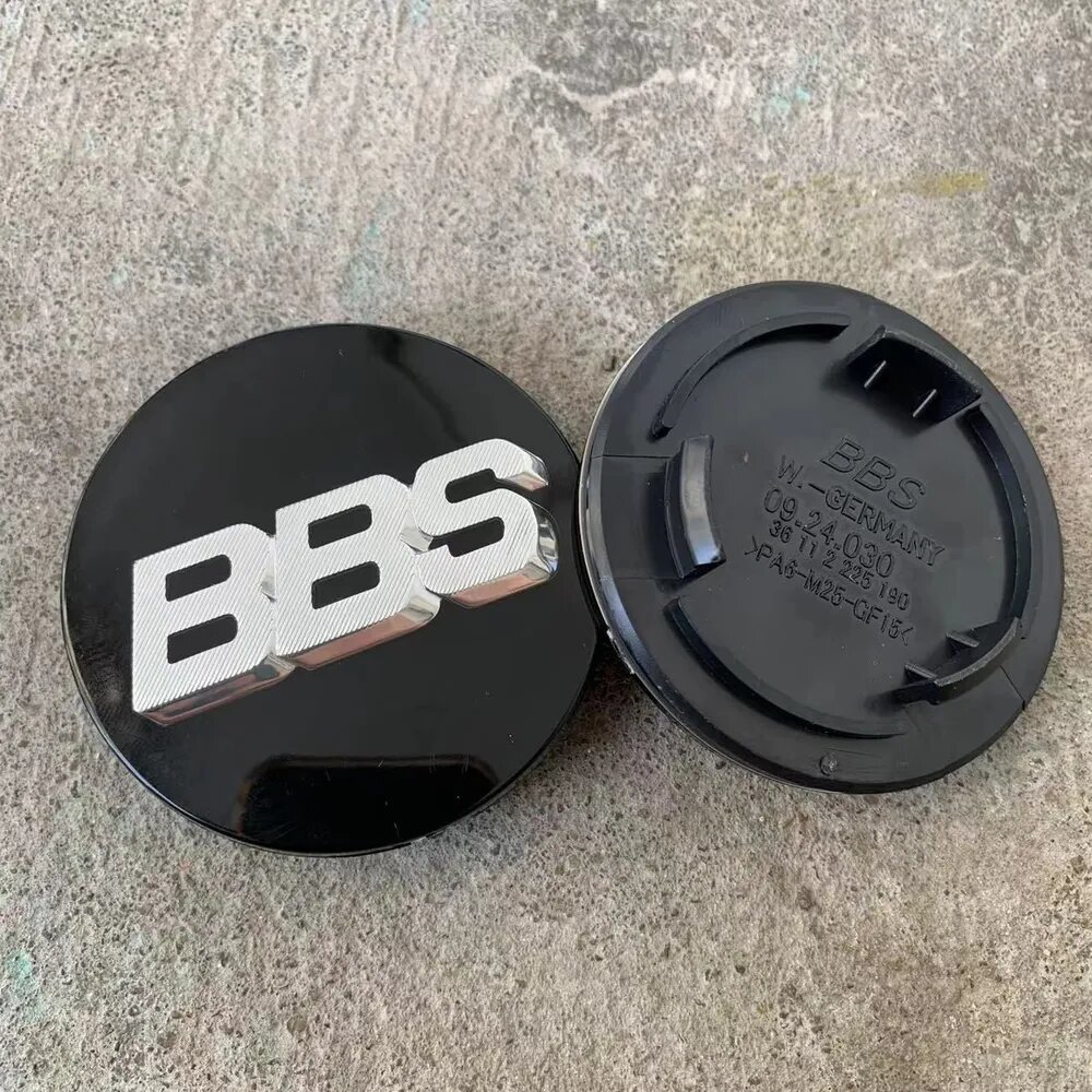 Колпак ступицы колеса BBS, 4 шт. Заглушка на литой диск 60 мм, черные, с логотипом