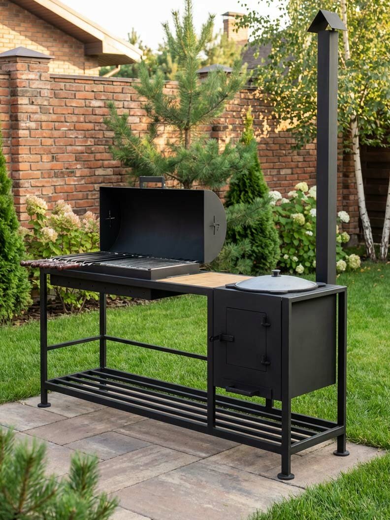 Мангал Сити-4 барбекю, жаровня 6 мм, печь 6 мм