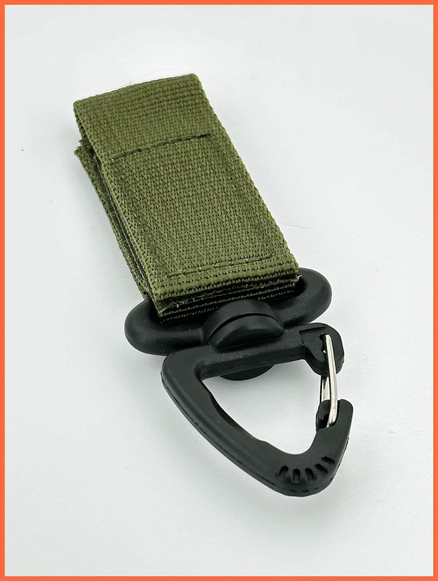 Карабин Набор 2 шт. пластиковый с поворотной клипсой на стропе с липучкой для крепления небольших предметов, ключей, инструмента на ремень, тактическую разгрузку, рюкзак.