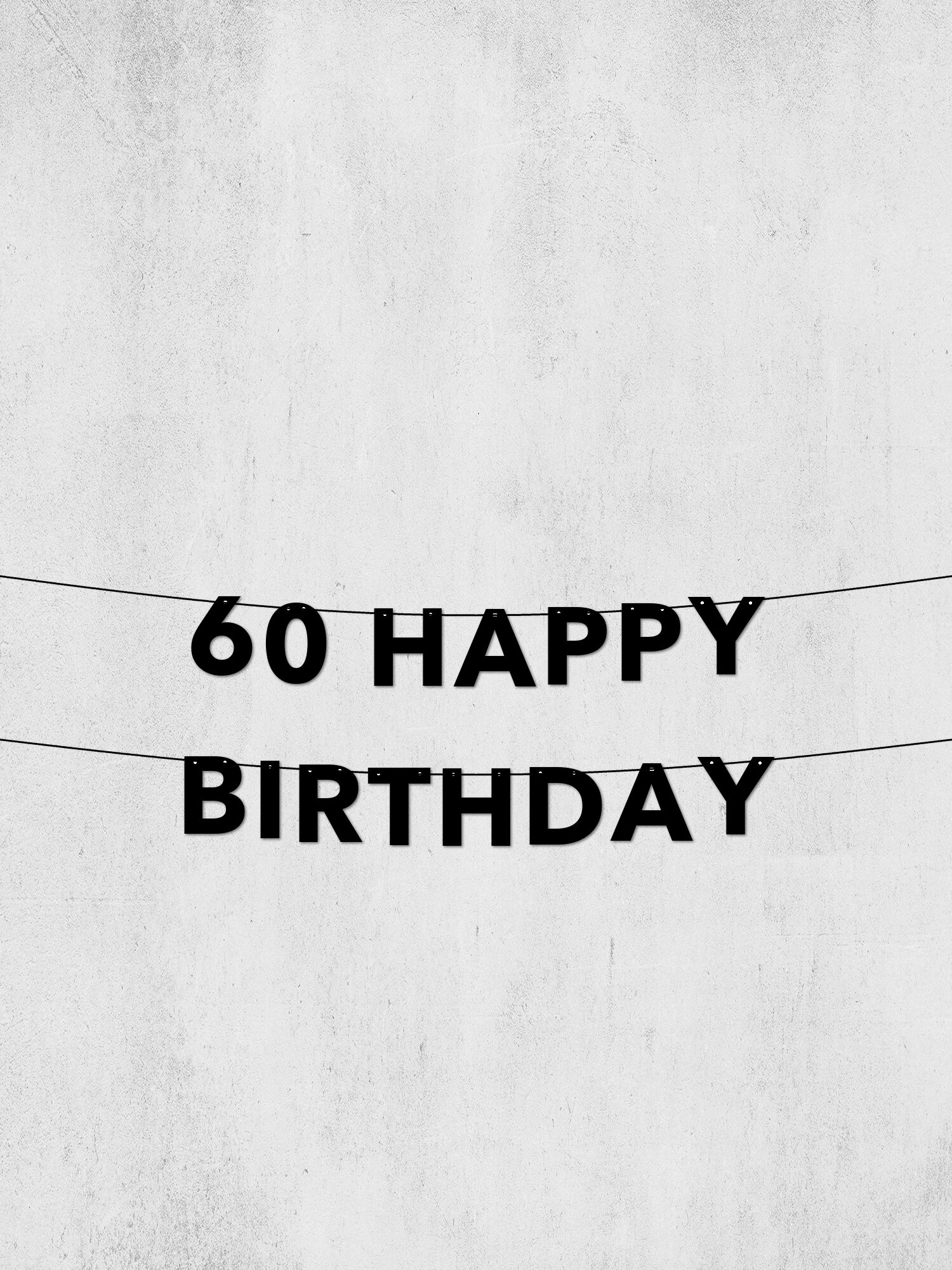 Гирлянда 60 Happy Birthday Долговечный Декор для Праздников, Высота Букв 10 см, Легкое Крепление