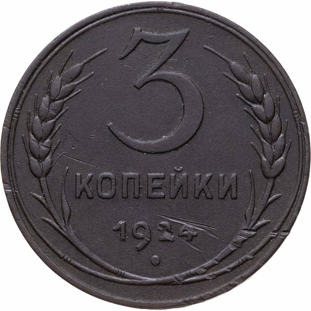 3 копейки 1924, Медь, в сохранности VF