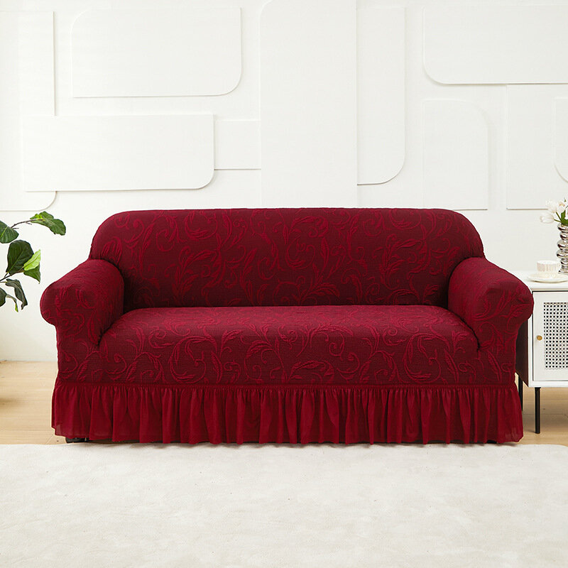 Вязаный чехол для дивана, полностью закрывающий, утолщенный, нескользящий, с юбкой, чехол для дивана, чехол для подушки, эластичный пылезащитный чехол для всех сезонов.