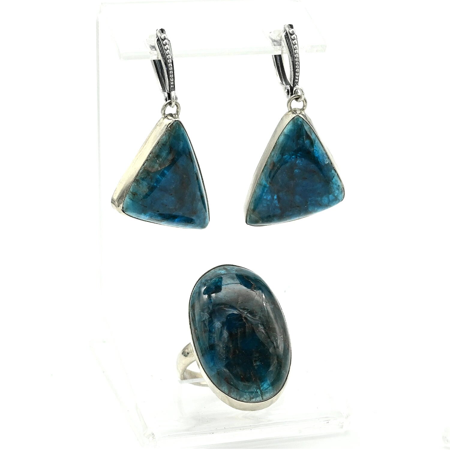 Комплект бижутерии: кольцо, апатит