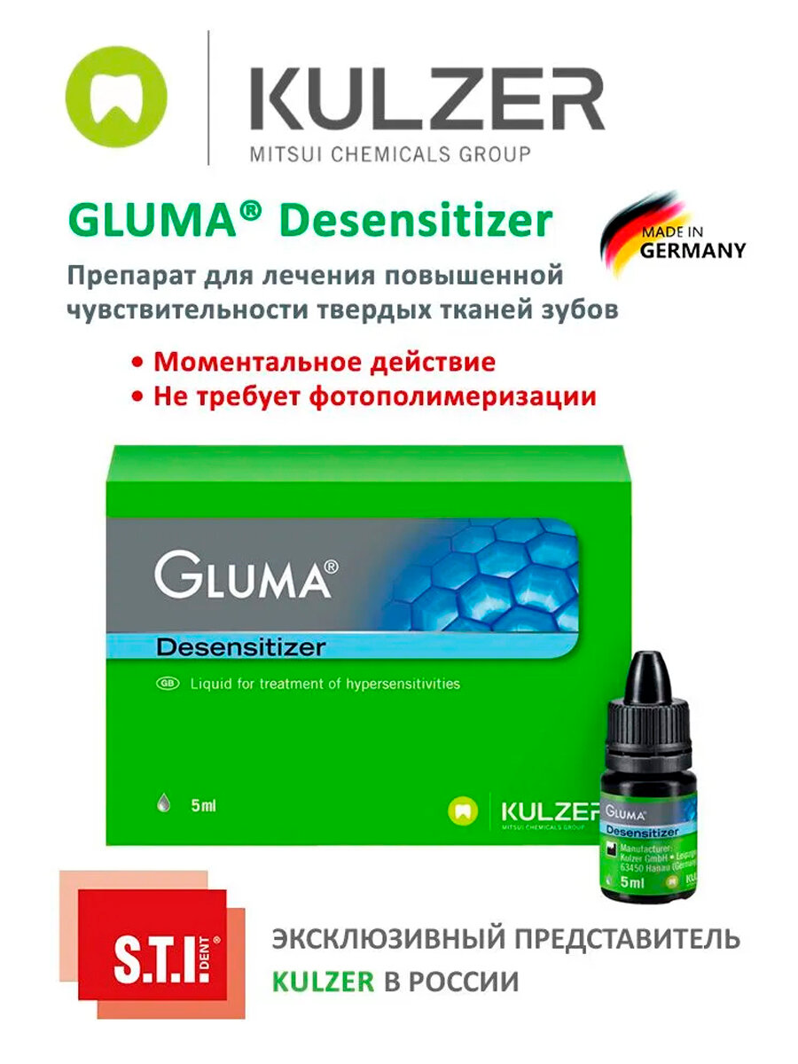 Препарат GLUMA Desensitizer, 5 мл для лечения повышенной чувствительности твердых тканей зубов