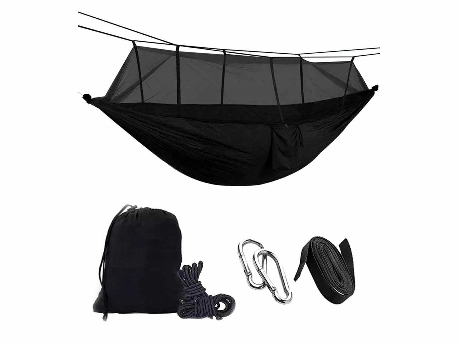 DECATHLON Гамак ROYALE с москитной сеткой, черный, 260x140 см, до 200 кг