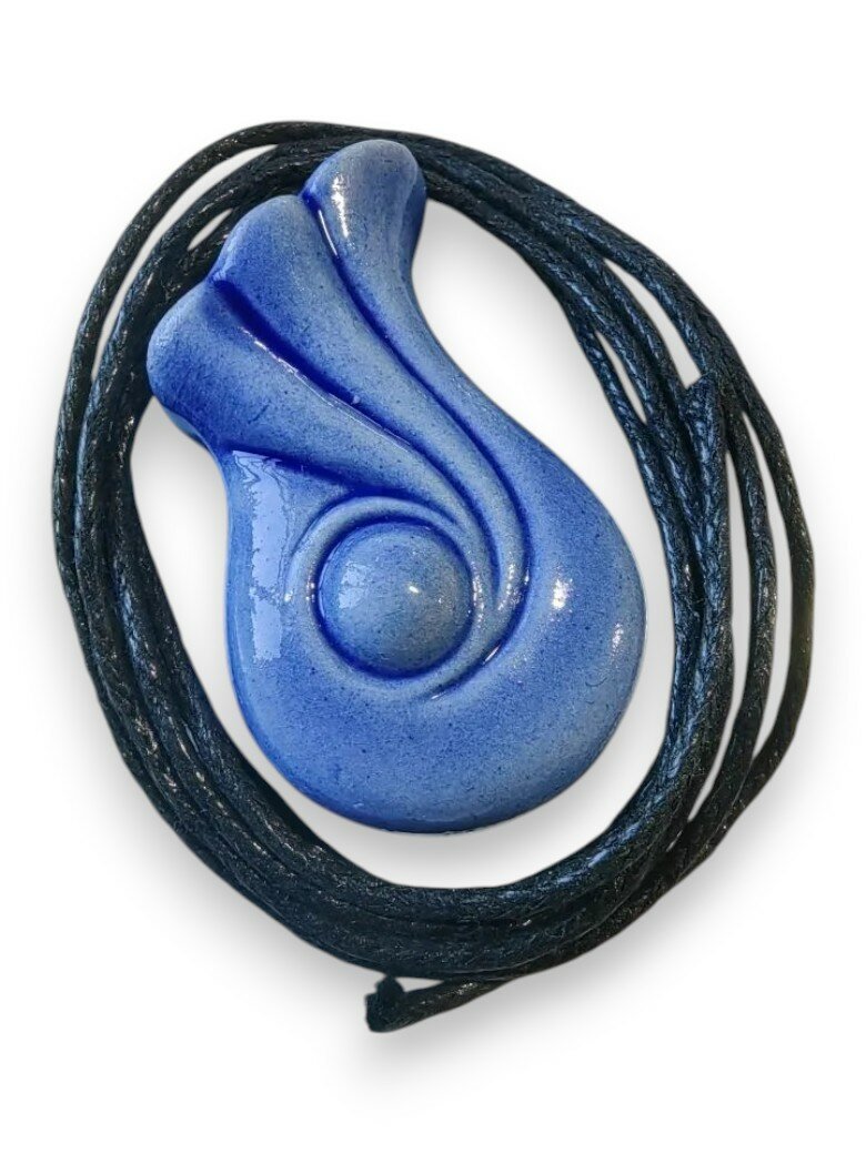 Аромакулон керамический со шнурком завиток, светло-синий, 1 шт.