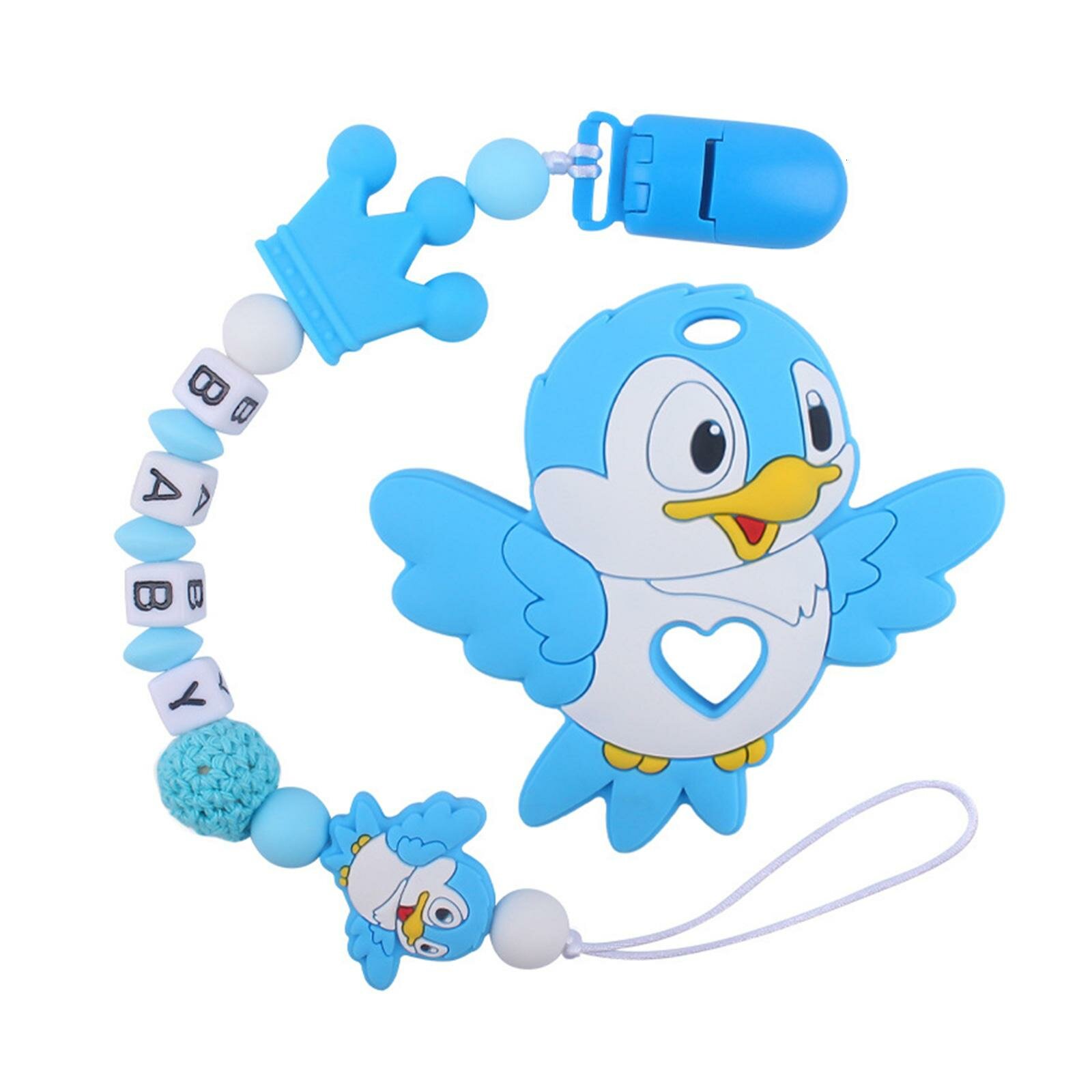 Силиконовый прорезыватель-прищепка для младенцев, Синий