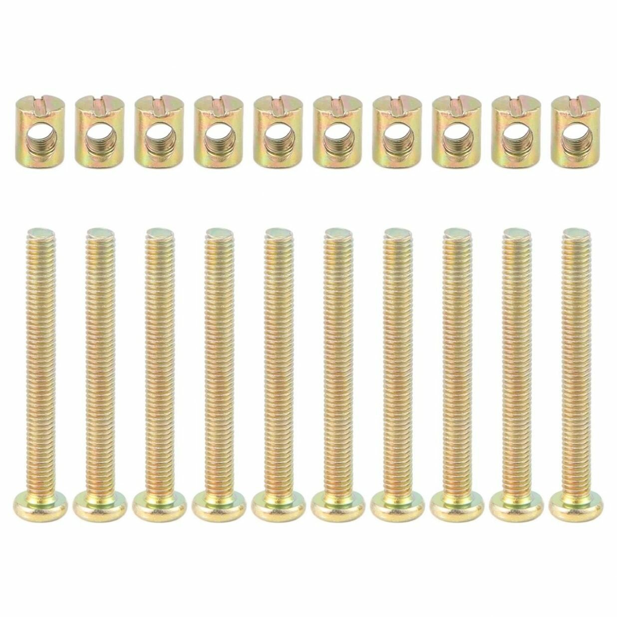 Болты с шестигранной головкой, болты для мебели с резьбой M 6 x 55 мм, гайки-бочки, дюбели, гайки с прорезью для кроватей, стульев для детских кроваток