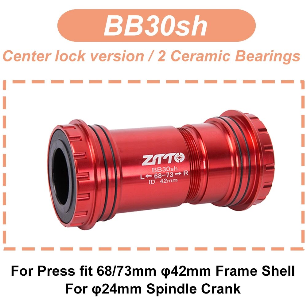 ZTTO Пресс-фит каретка BB30 для горных велосипедов Красный, BB30 24 CERAMIC Red
