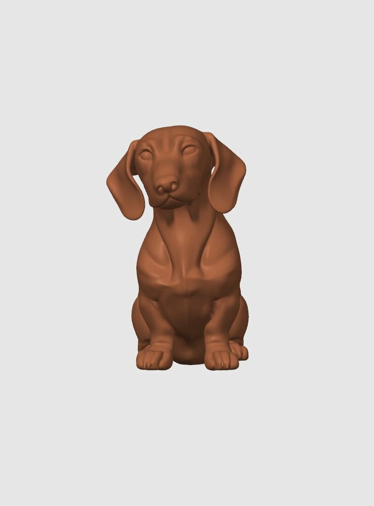 Эксклюзив! Ростовая статуэтка собаки - Такса (10 см, коричневый металлик) - Верный друг, подарок, талисман