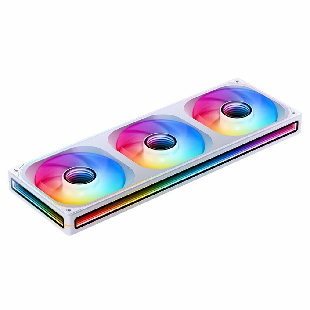 Вентилятор для корпуса JONSBO ZB-360W (3 in 1) 120х120х28мм PWM, ARGB LED, 700-2400об/мин, белый