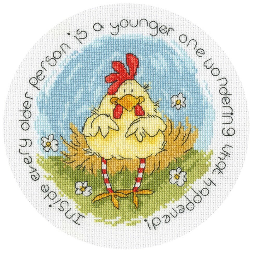 Набор для вышивания Bothy Threads #XMS39 Spring Chicken (Цыпленок весной), Счетный крест, 17.5 см
