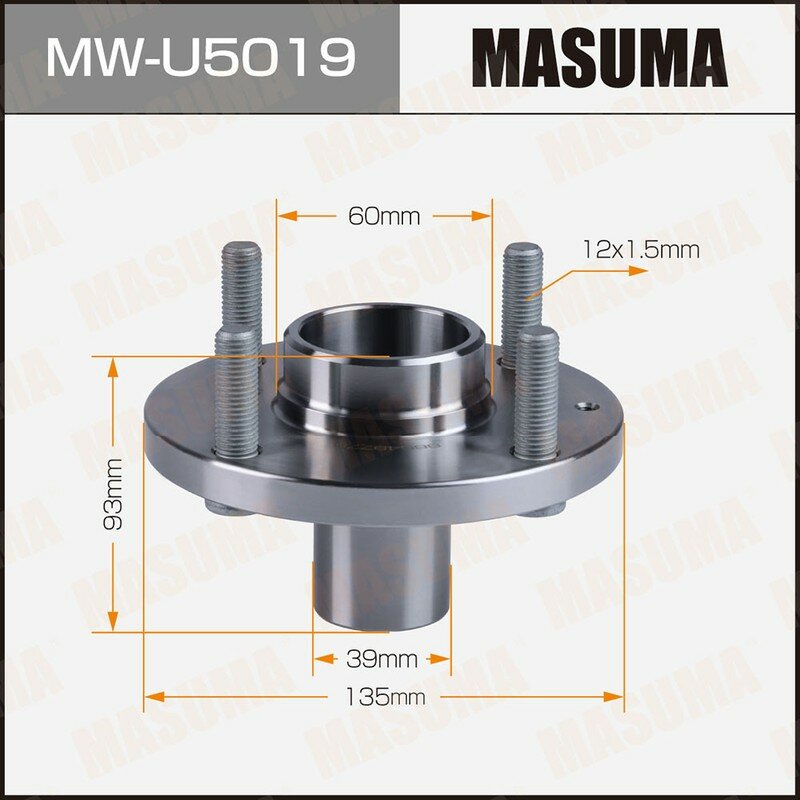Ступичный узел передний MASUMA MW-U5019 Chevrolet Lacetti 2003-2012, Chevrolet Nubira 2003-2011