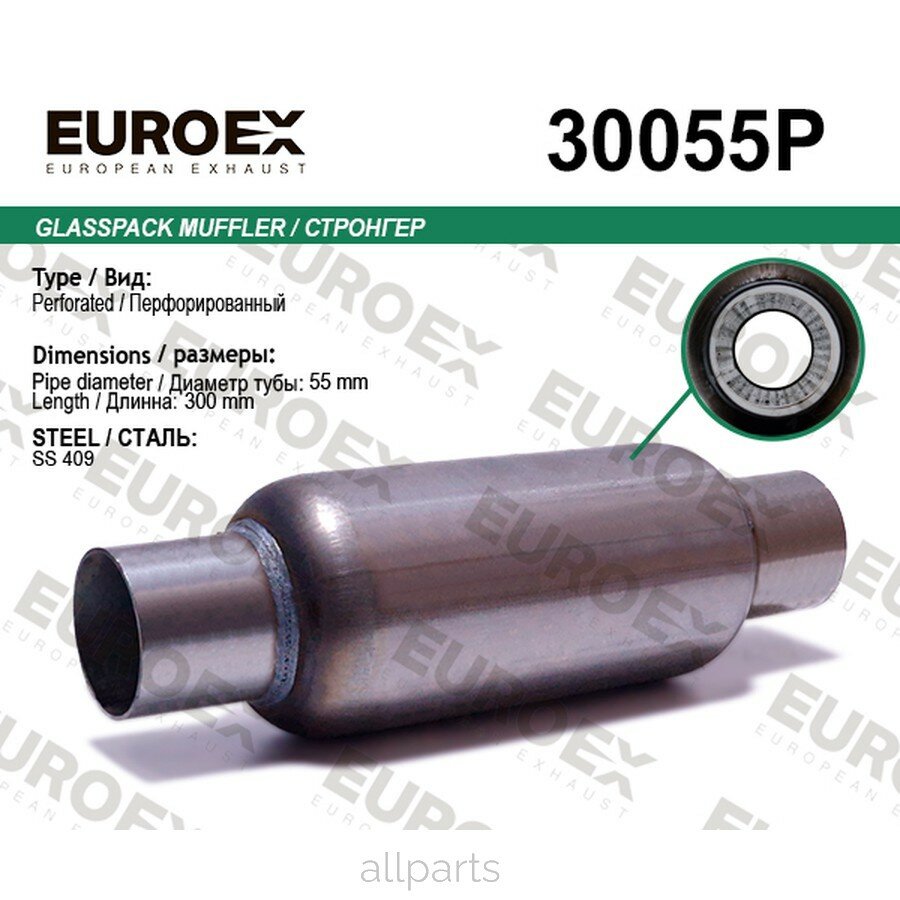 EUROEX 30055P Стронгер нерж. перфорированный (55x200x300)