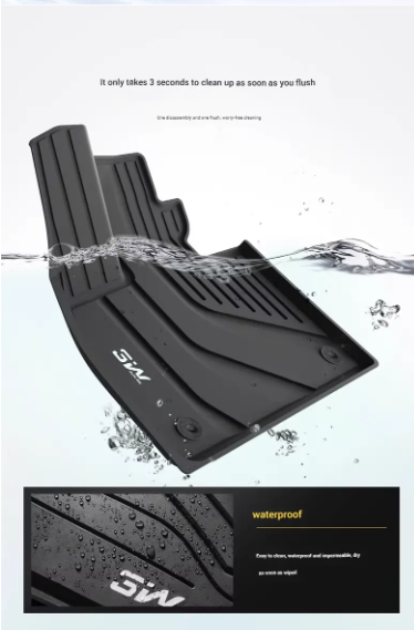 Коврики 3D TPEMATS, Lixiang L7, для салона, противоскользящие, с бортами, морозостойкие, термопластичная резина, чёрные.