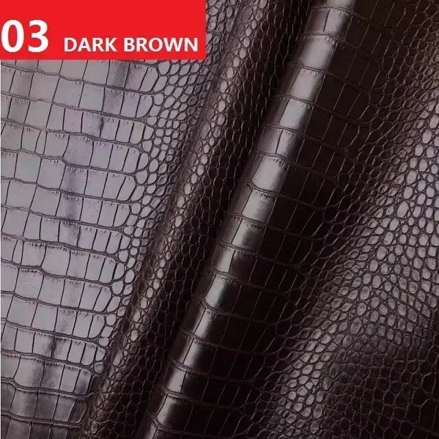 Искусственная глянцевая кожа под крокодила для рукоделия 150 CM x 138 CM, dark brown