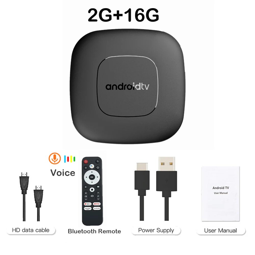 Android Smart TV Box Allwinner H313 8ГБ 128ГБ 2G 16G Voice Remote