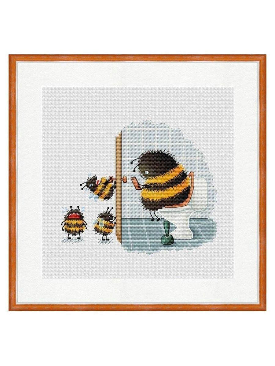 Набор для вышивки " Mom is busy with phone " Amishop, канва 16CT Aida, 114 x 99 стежков, 27 цветов, 16x18 cm