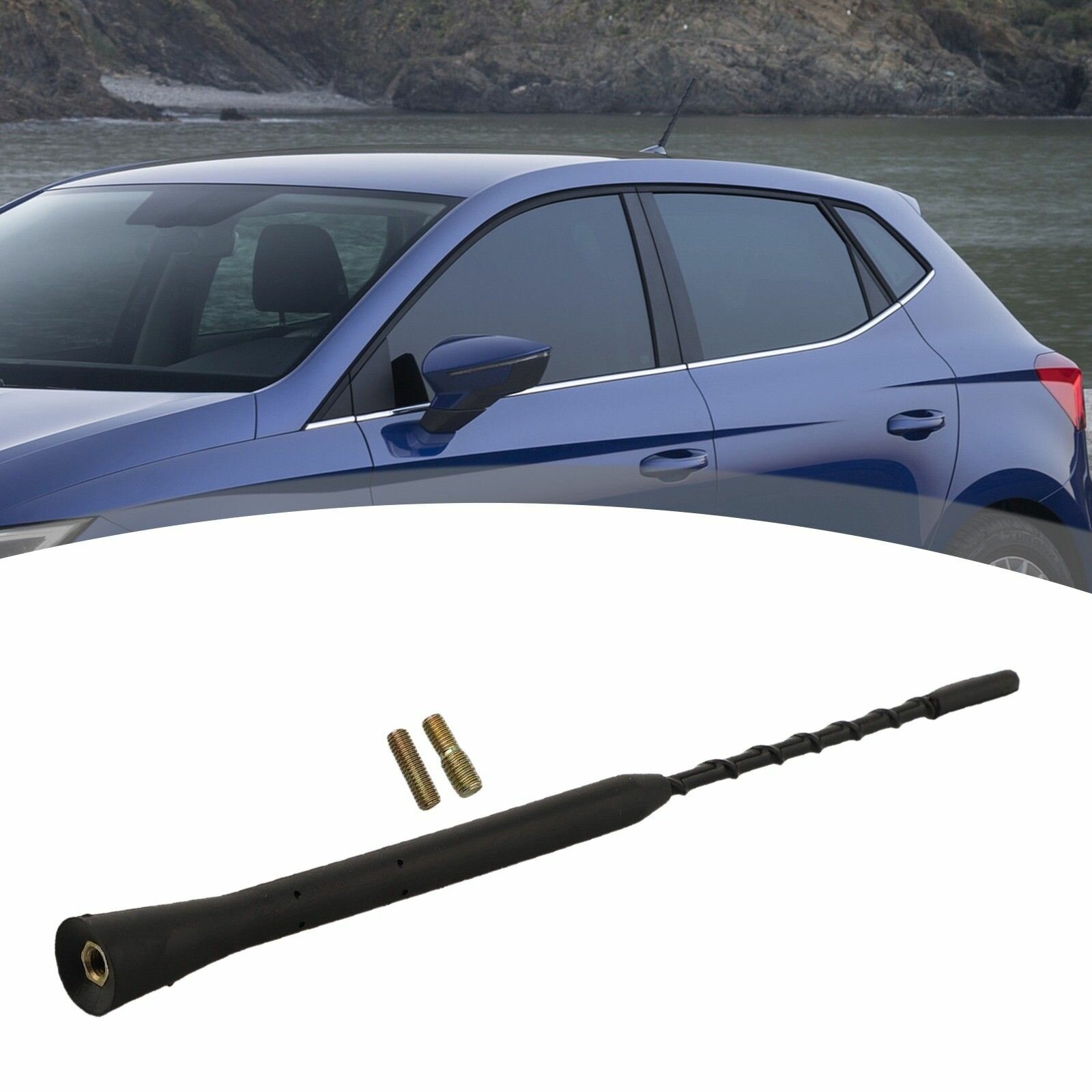 Штыревая антенна AM/FM 22 см на крышу — противошумная стойка ABS, черная, для BMW, Golf, Passat