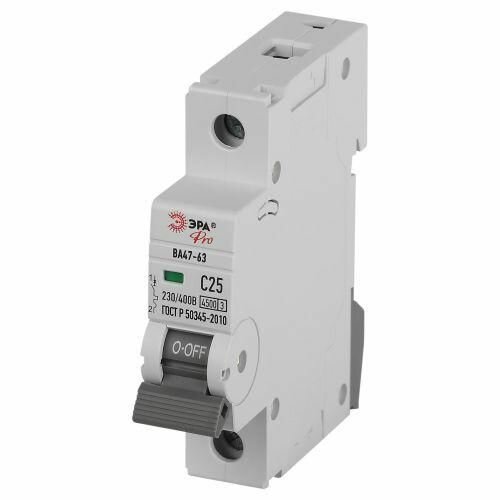 Выключатель автоматический 1п C 25А 4.5кА ВА47-63 PRO ЭРА Б0059409