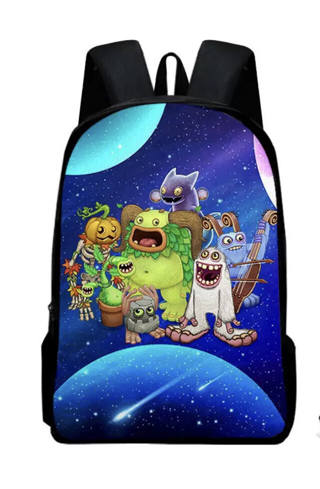 Концертная сумка My Sing Monsters Monster, рюкзак с героями мультфильмов, сумка на плечо, пенал, набор из трех предметов