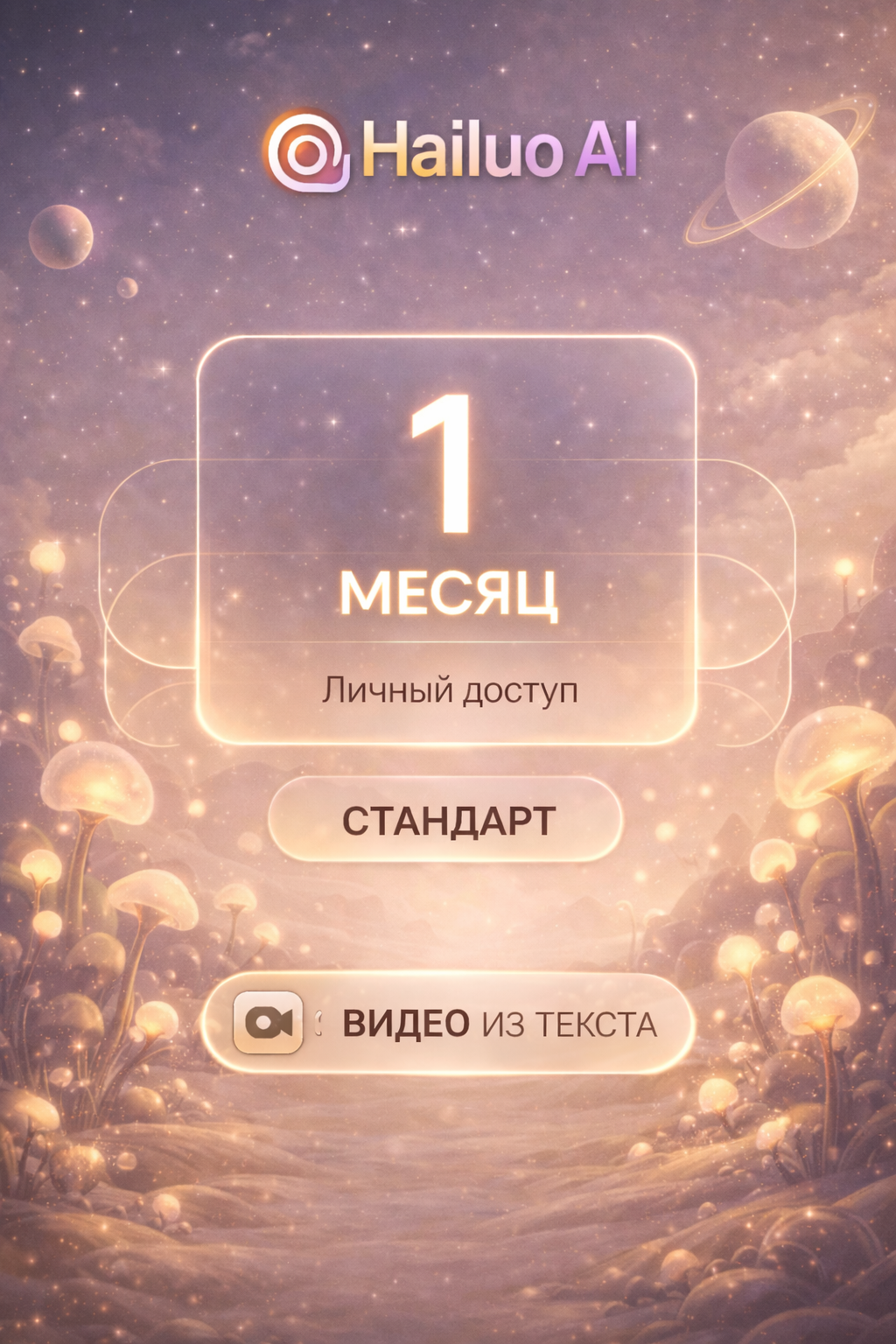Hailuo AI – нейросеть: видео из текста, личный доступ 1 месяц |STANDART| Российская Федерация, РФ|