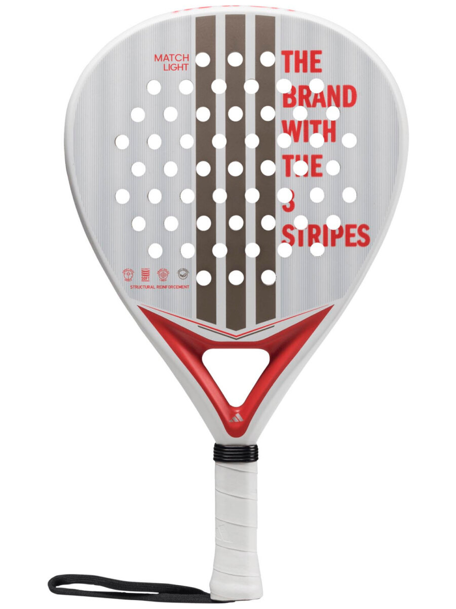 Ракетка для падел Adidas Match Light 3.4, цвет White/Red стекловолоко
