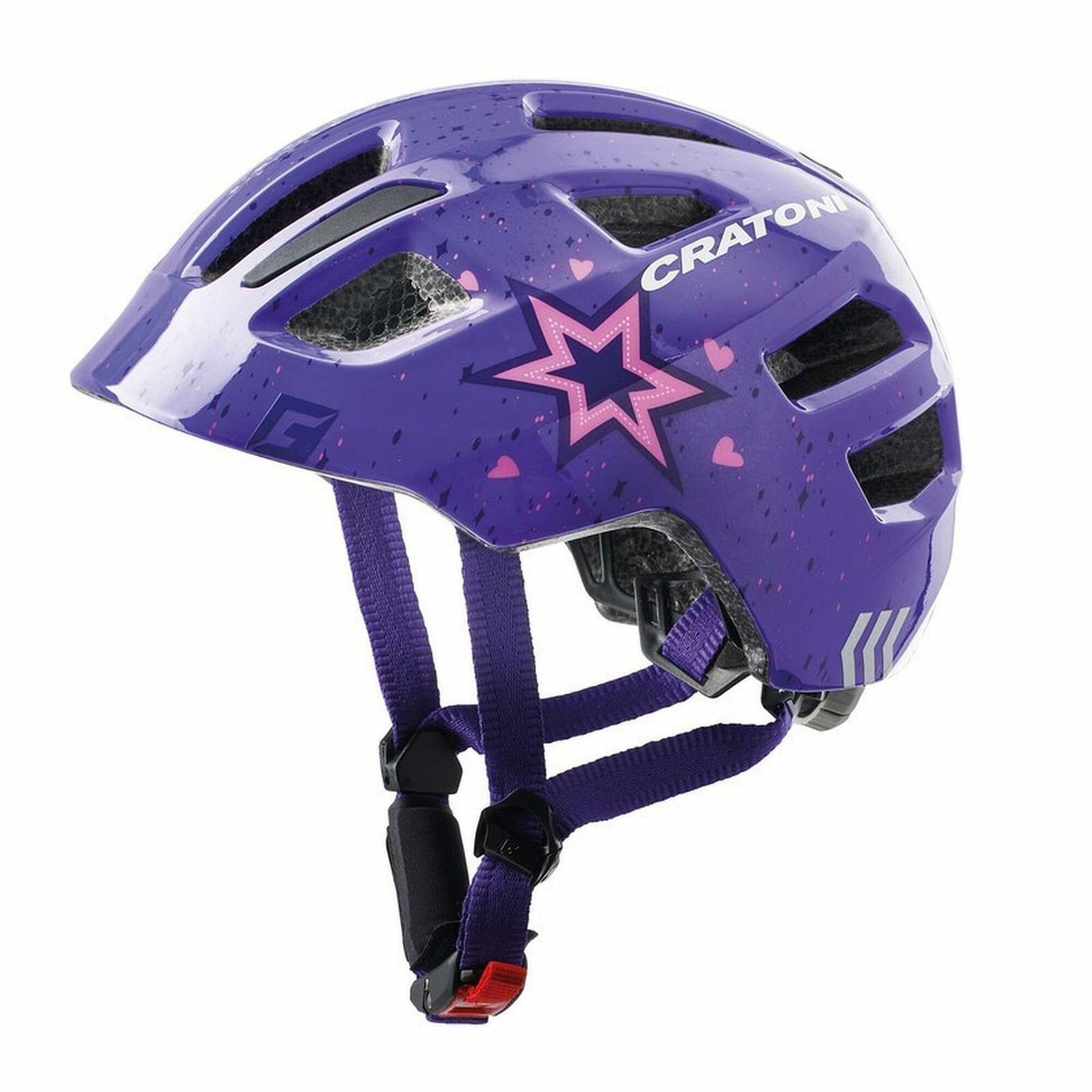 DECATHLON шлем защитный Cratoni Maxster, фиолетовый глянцевый, 46-51 см