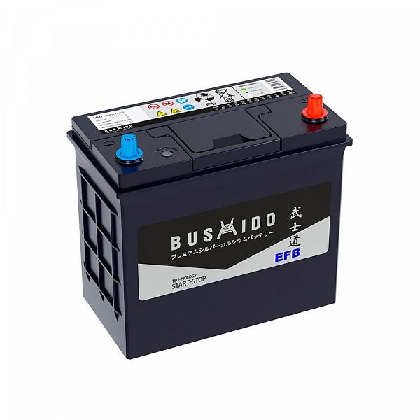 Аккумулятор автомобильный BUSHIDO EFB 50Ah 480A ОП (237x128x222) 75B24L 237x128x222