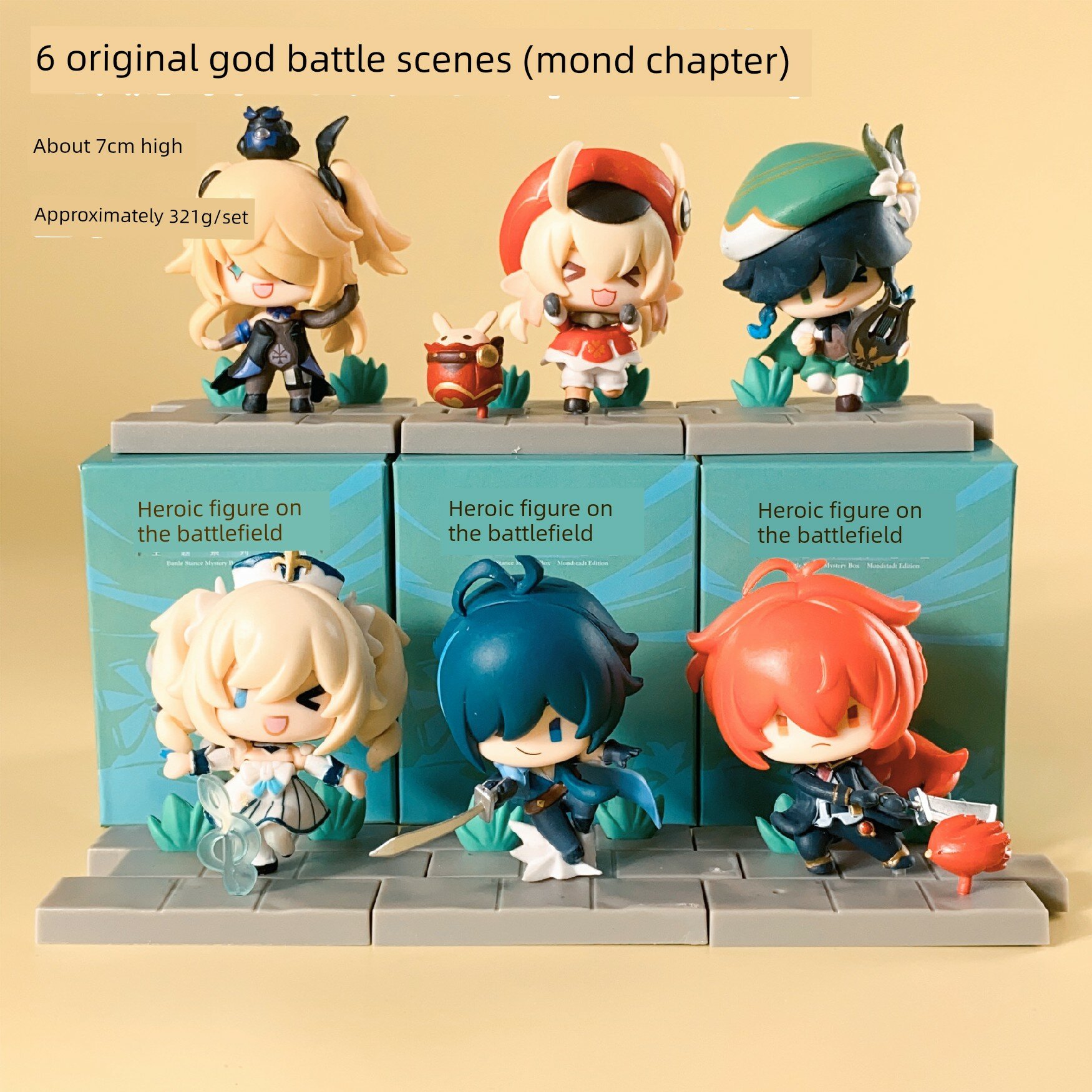 Genshin Impact Mondstadt Chapter Battle Pose Blind Box Случайная фигурка, набор из 7 шт. доступен