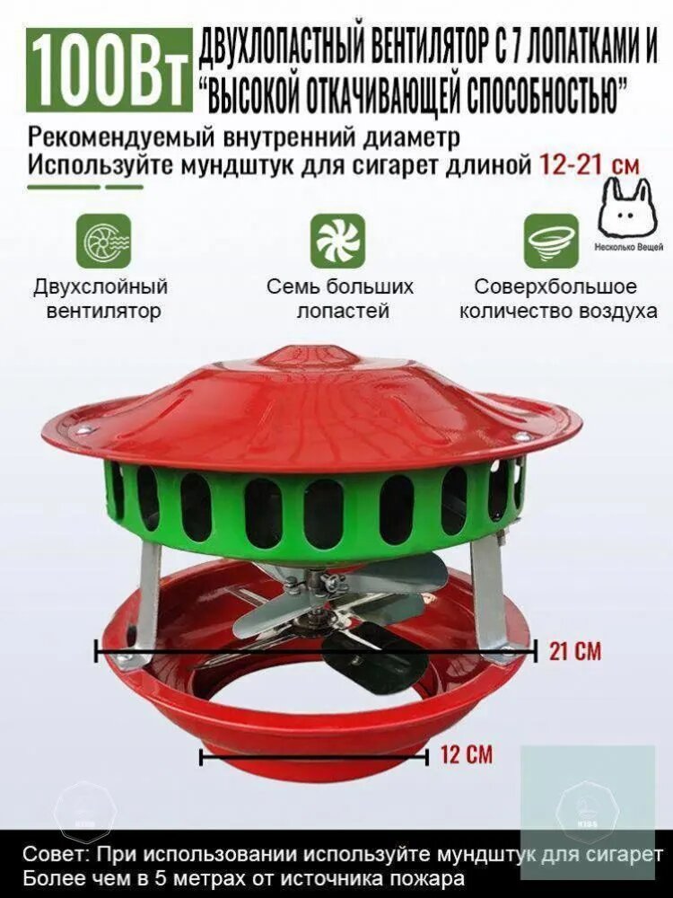 Вентилятор вытяжной220 В мощностью100Вт