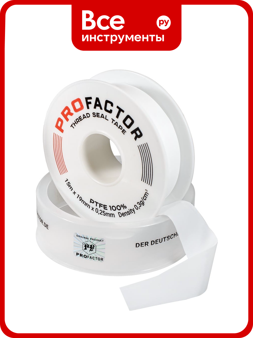 ФУМ лента PROFACTOR PF Professional белая Ф85 мм 19мм х 0,25мм х 15м PF FE 530