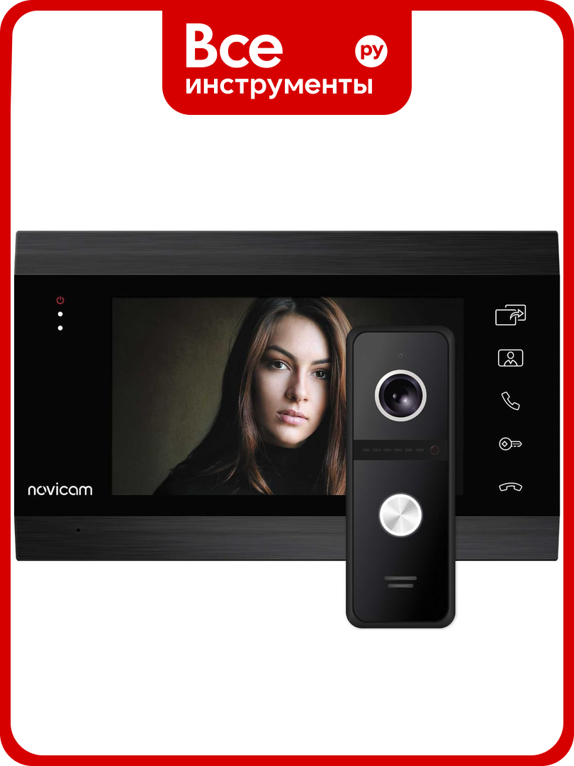 Комплект видеодомофона Novicam dark magic 7c kit для квартиры, дома и офиса 4222 для безопасного управления