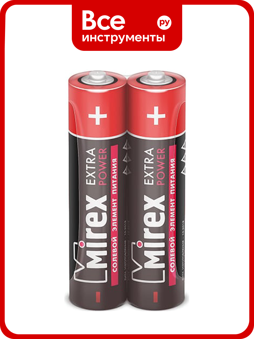 Батарея Mirex, солевая R03 / AAA 1,5V 2 шт shrink 23702-ER03-S2