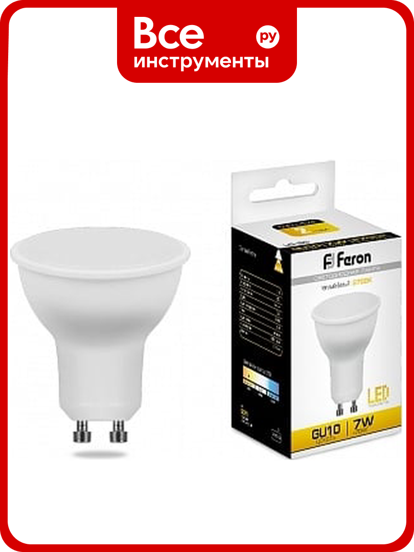 Светодиодная лампа FERON 80LED 7W 230V GU10 2700K, LB-26 25289
