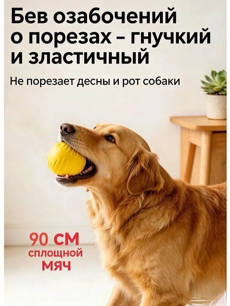 Игрушка антивандальная для собак средних и крупных пород, стоматологический мяч для собак 9 см из EVA, Жевательный мяч с бороздками для апортировки и чистки зубов