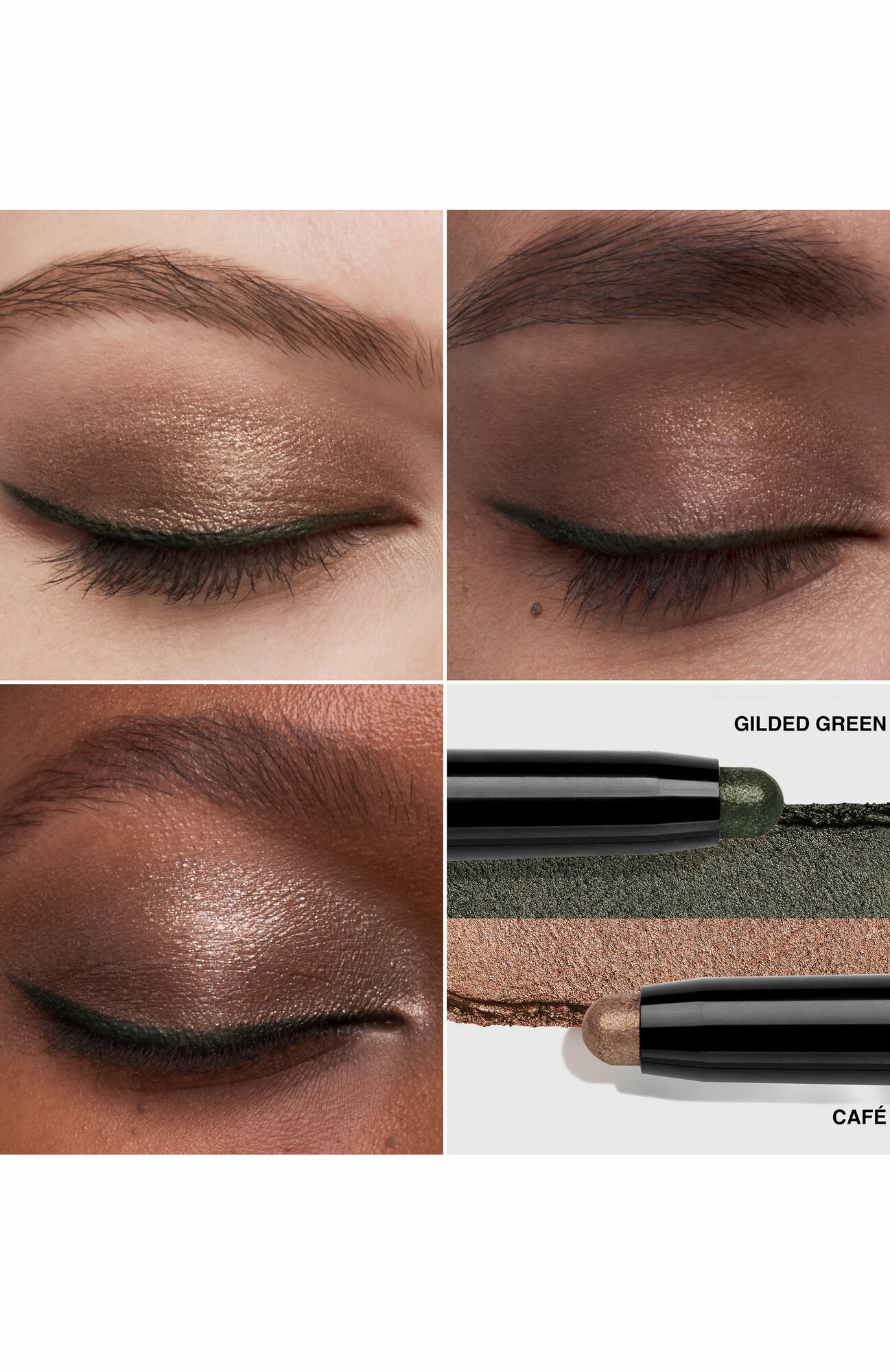 Двусторонние тени-карандаш, оттенок Cafe Shimmer / Gilded Green Shimmer (1,6g) Bobbi Brown