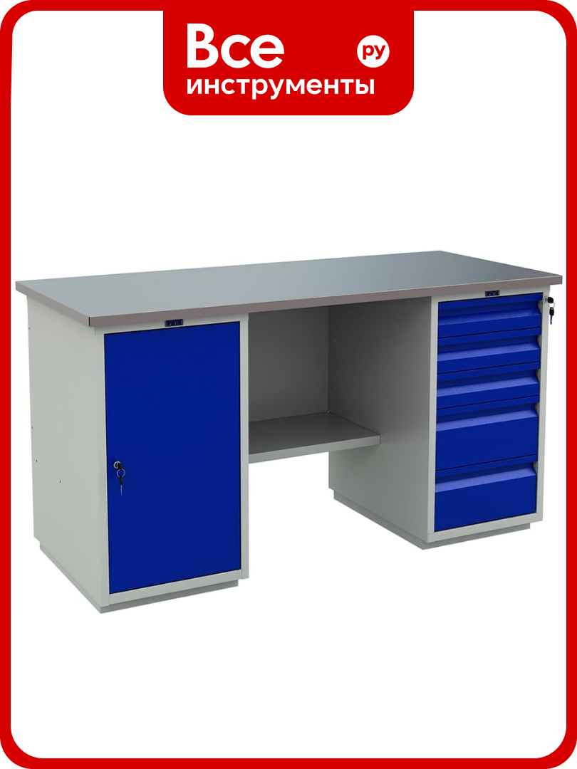 Верстак практик WT160. WD1/WD5.000 S30399715246, Порошковая краска исключает ржавление металлических элементов мебели