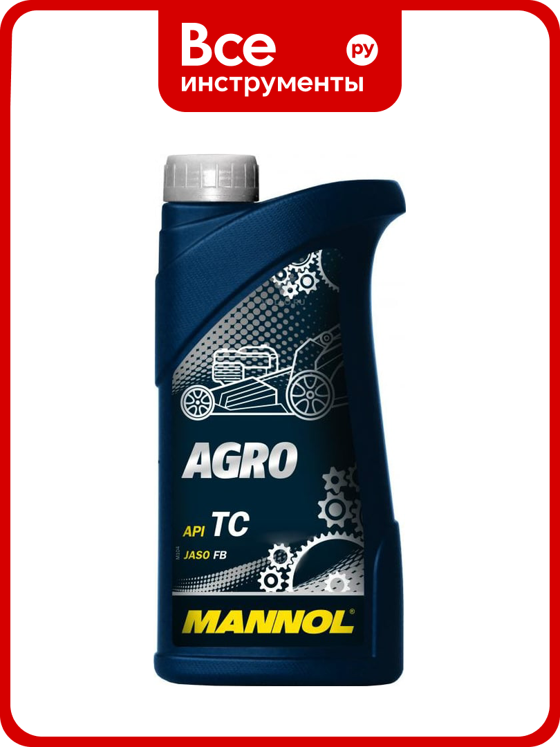 Масло моторное минеральное AGRO 1 л для 2Т двигателей садового оборудования MANNOL 1435