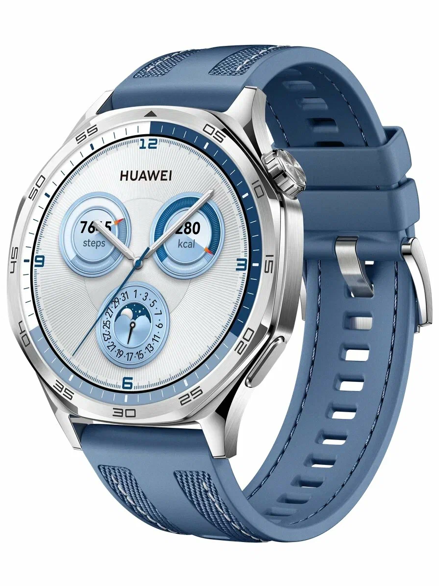 Смарт-часы HUAWEI WATCH GT 5 46мм RU(EAC), VLI-B19, Синий плетеный ремешок