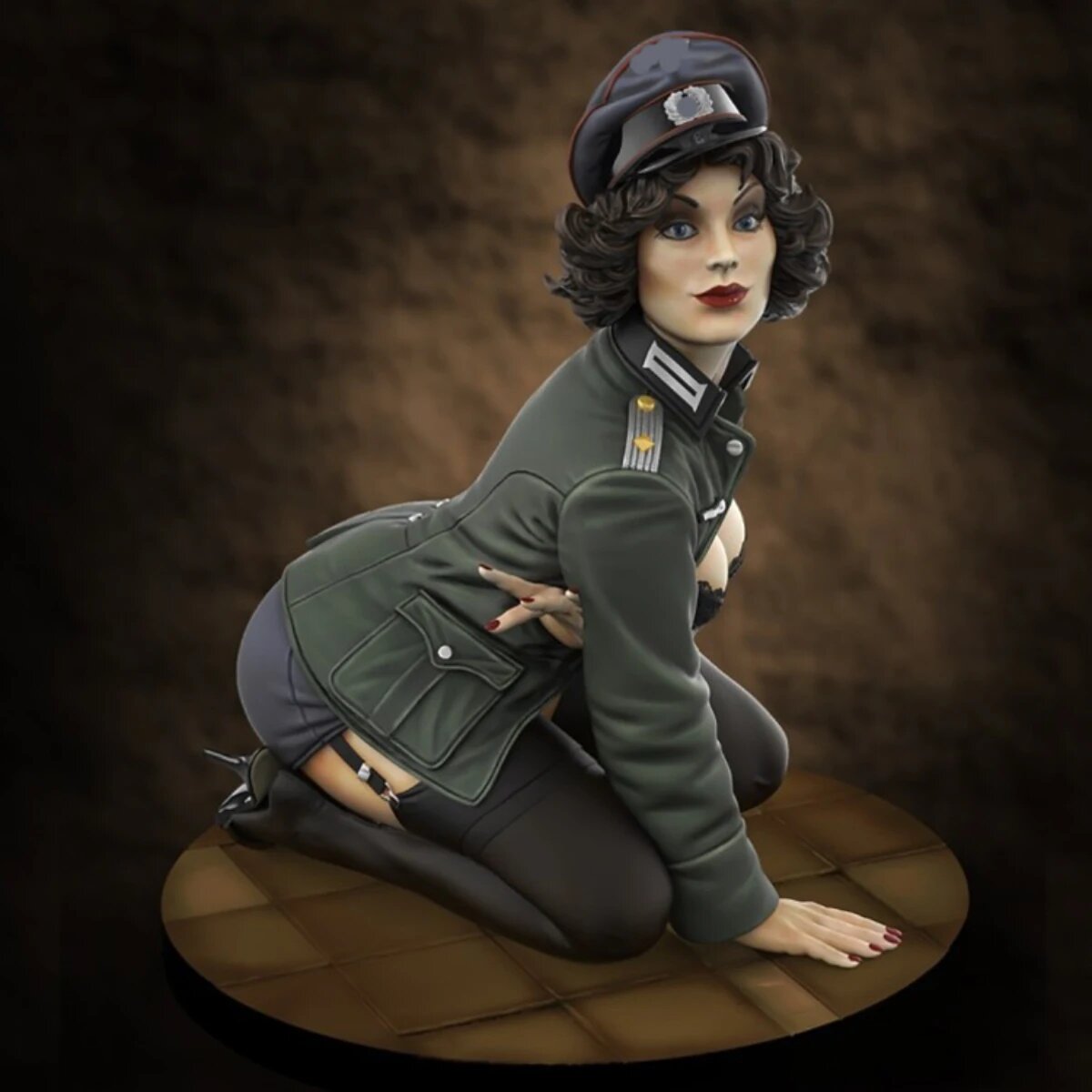 Модель солдата из резины GK - женщина-офицер 1/35