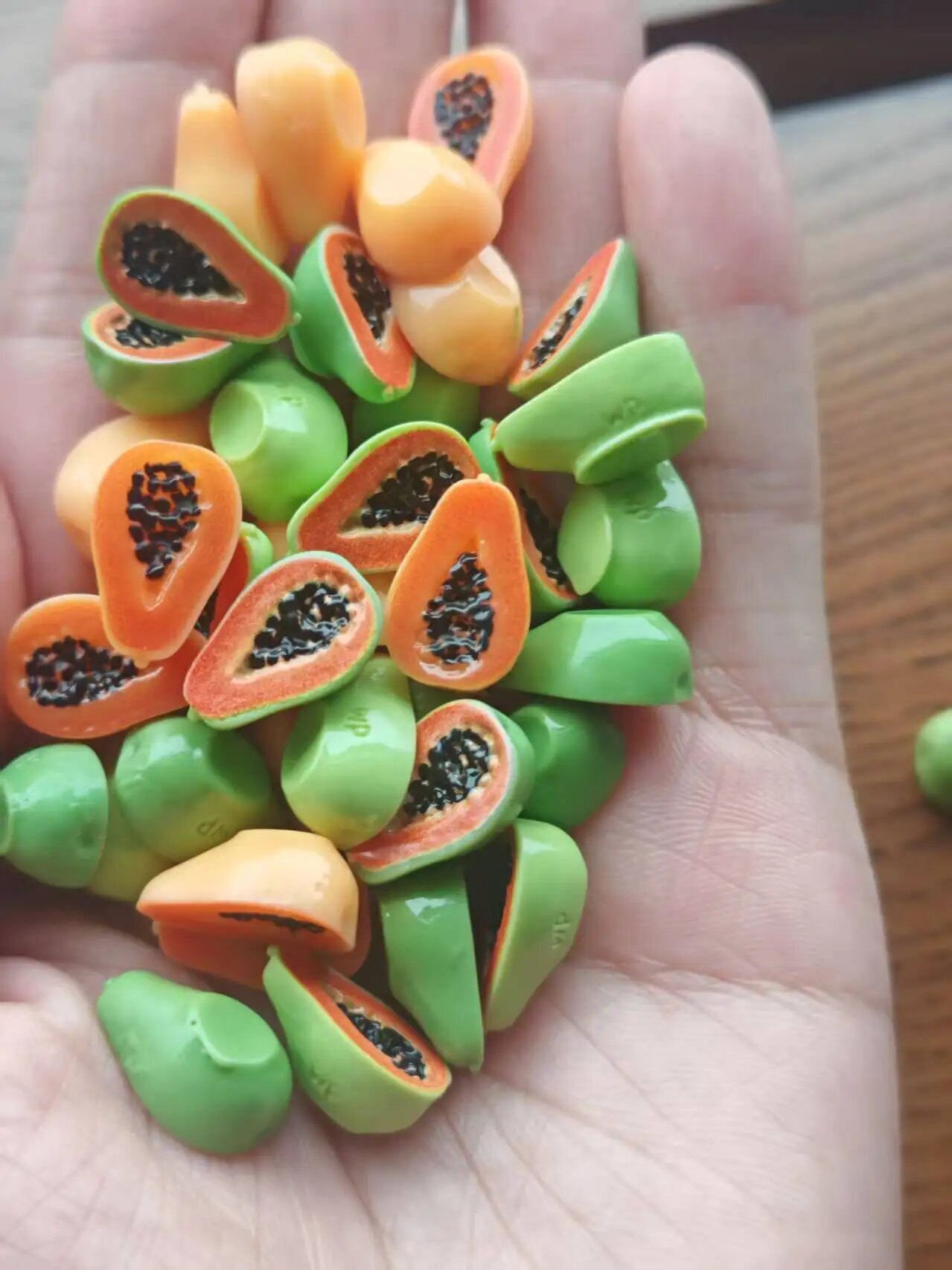 Миниатюрная еда для кукольного домика BXA, плоды папайи с семенами