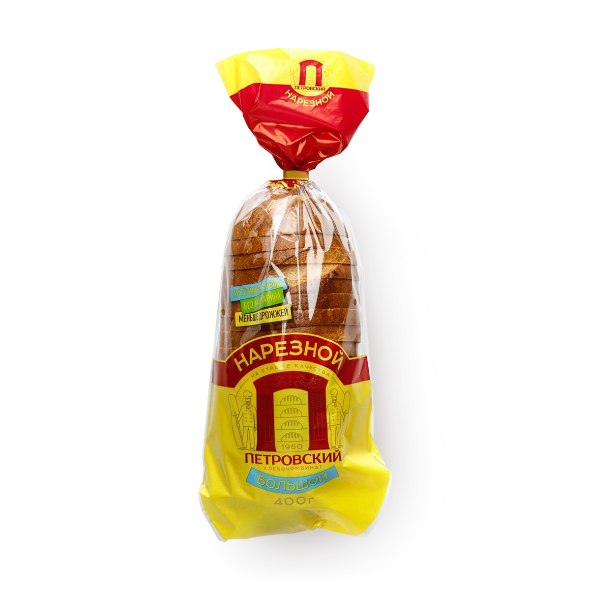 Батон "Нарезной", 400 граммов, 1 упаковка, 265 ккал/100 граммов