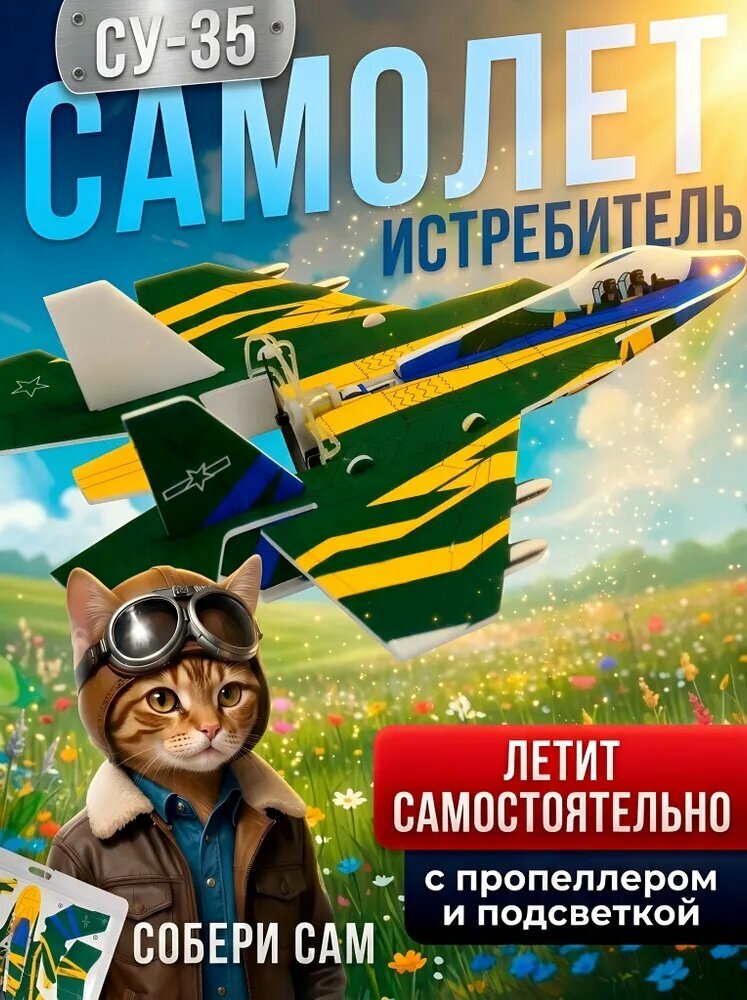 Электрический самолёт-запускалка DIY зеленый