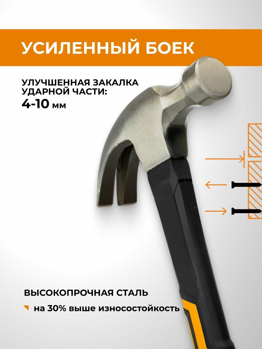 Молоток - гвоздодер 450 г гвоздодер молоток 450 г — фото 1